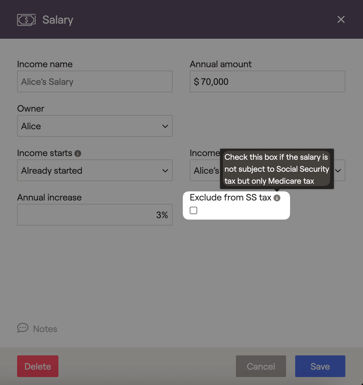 Social Security Income - RightCapital Help Center
