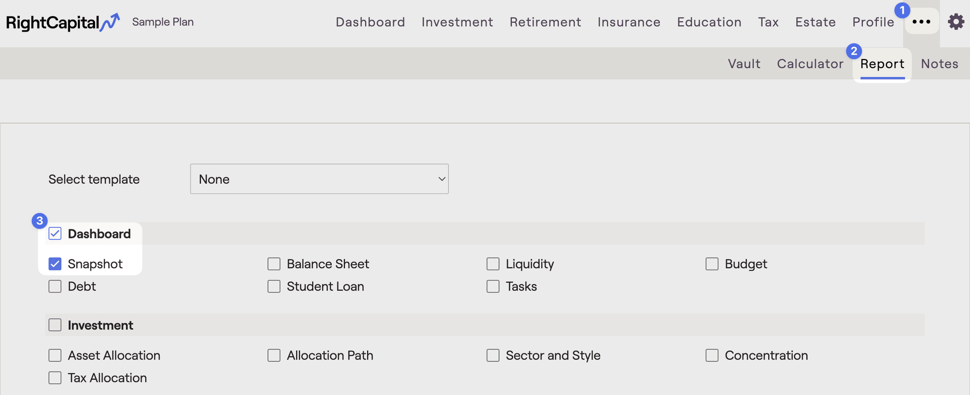 Snapshot Module - RightCapital Help Center