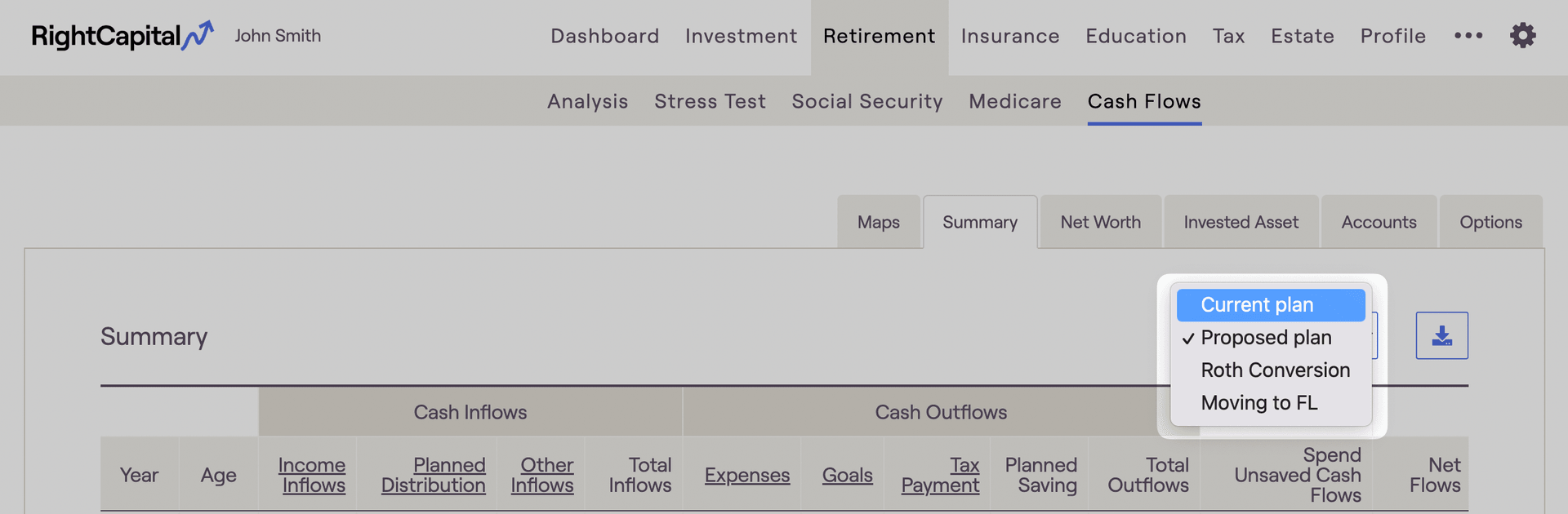 Cash Flows - RightCapital Help Center